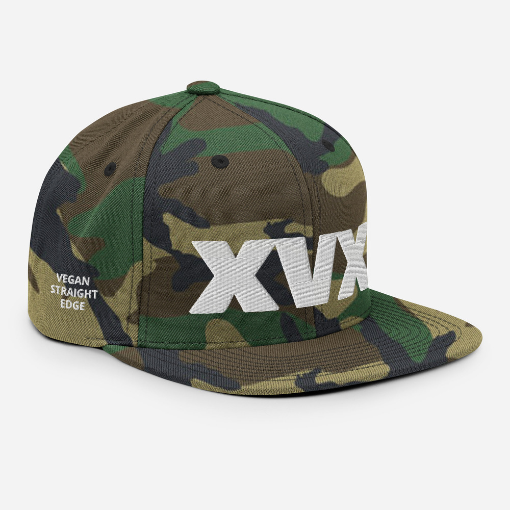 XVX - Vegan Straight Edge Camo Snapback Hat Ⓥ ️ X'd Up ️ Straight Edge ...